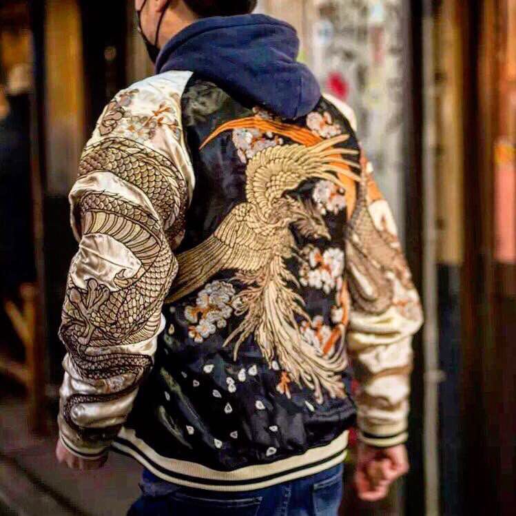 Phoenix Dragon Reversible Jacket Classic embroidery men – LiveTrendsX