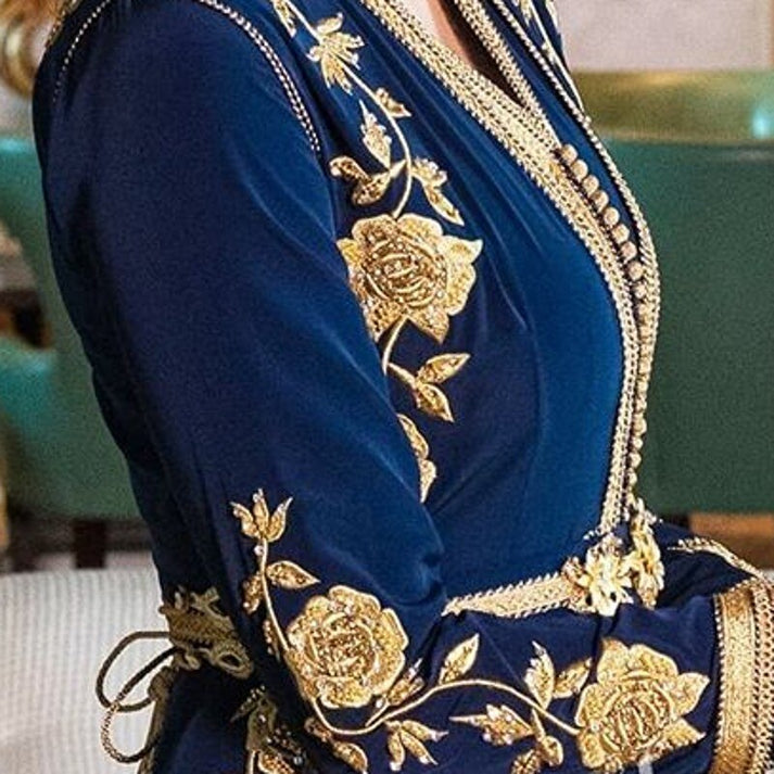 Evening Dresses Embroidery Appliques Muslim Arabic Party Dress ...