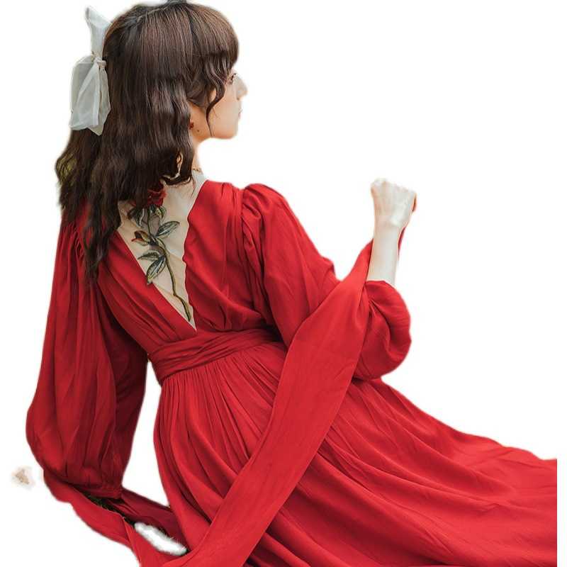 Korea Chic Retro Trend Women Red Dress – LiveTrendsX