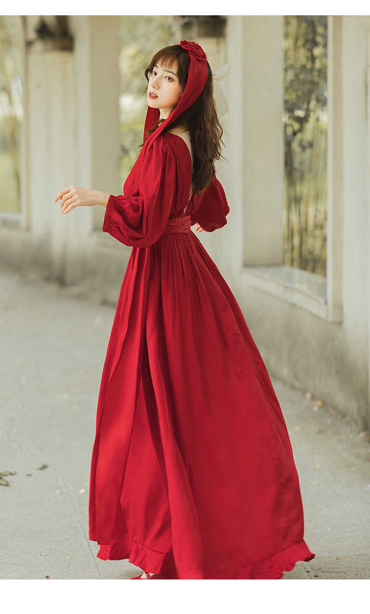 Korea Chic Retro Trend Women Red Dress – LiveTrendsX