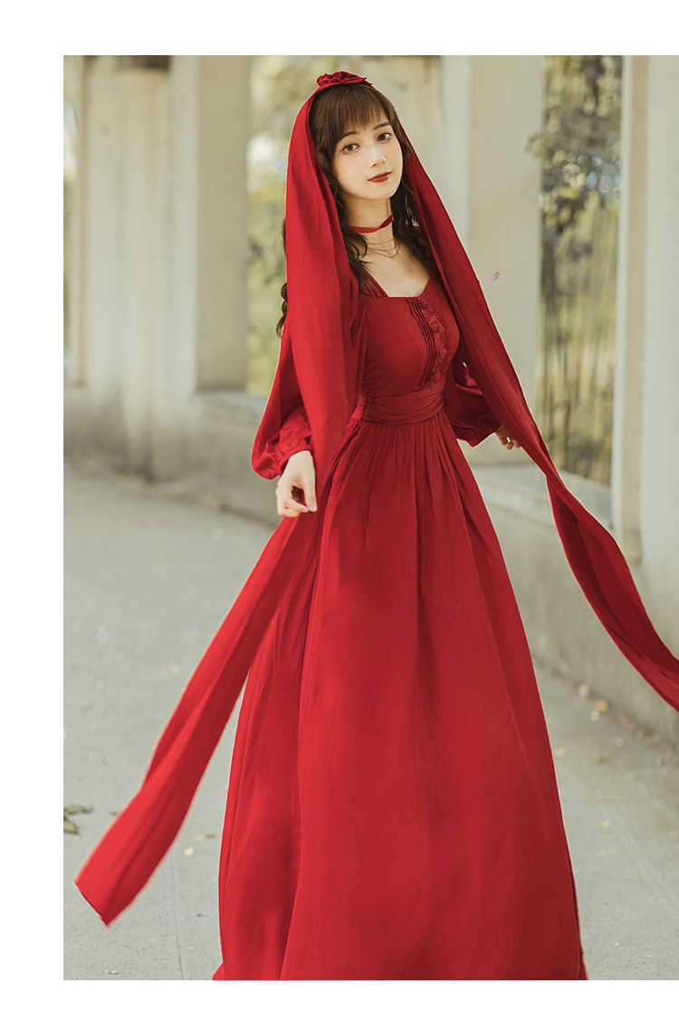 Korea Chic Retro Trend Women Red Dress – LiveTrendsX