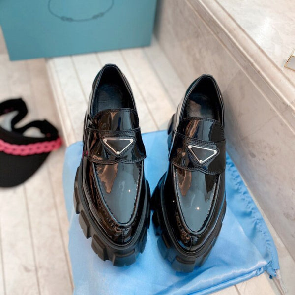 leather Platform loafers pointed toes shoes for women – LiveTrendsX