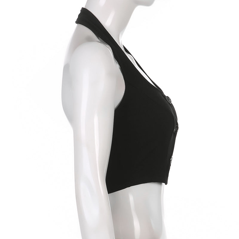 Sexy Backless Camisole Women Aesthetic Halter Crop Top – LiveTrendsX