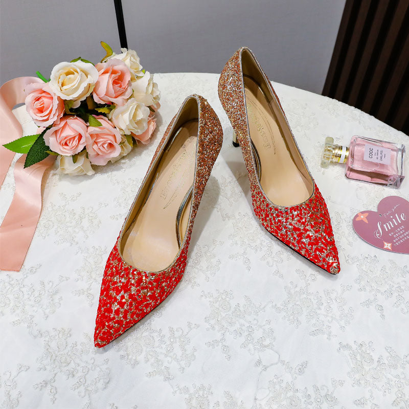 Pointed Wedding Shoes Women Color-changing High Heels – LiveTrendsX