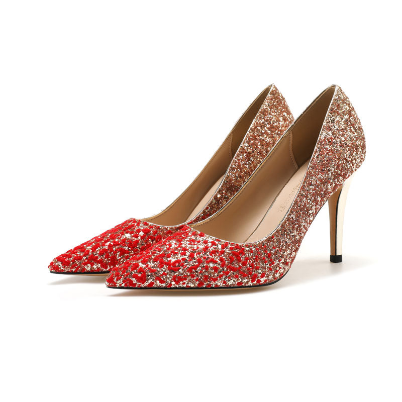 Pointed Wedding Shoes Women Color-changing High Heels – LiveTrendsX